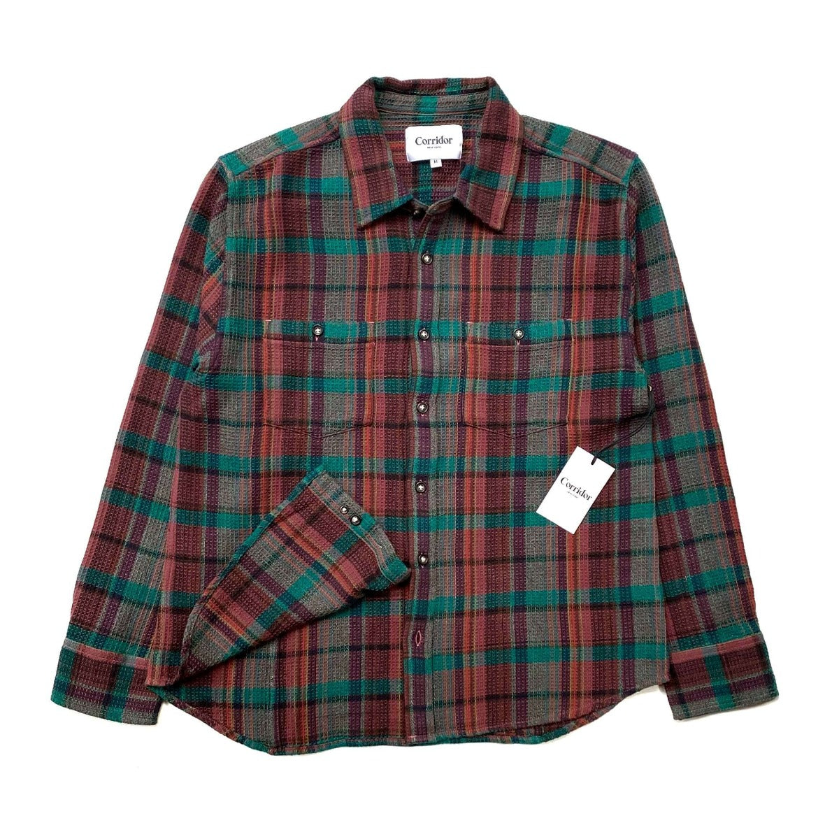 Corridor Ruby Waffle Madras Long Sleeve Shirt – The Thirty-First Co.