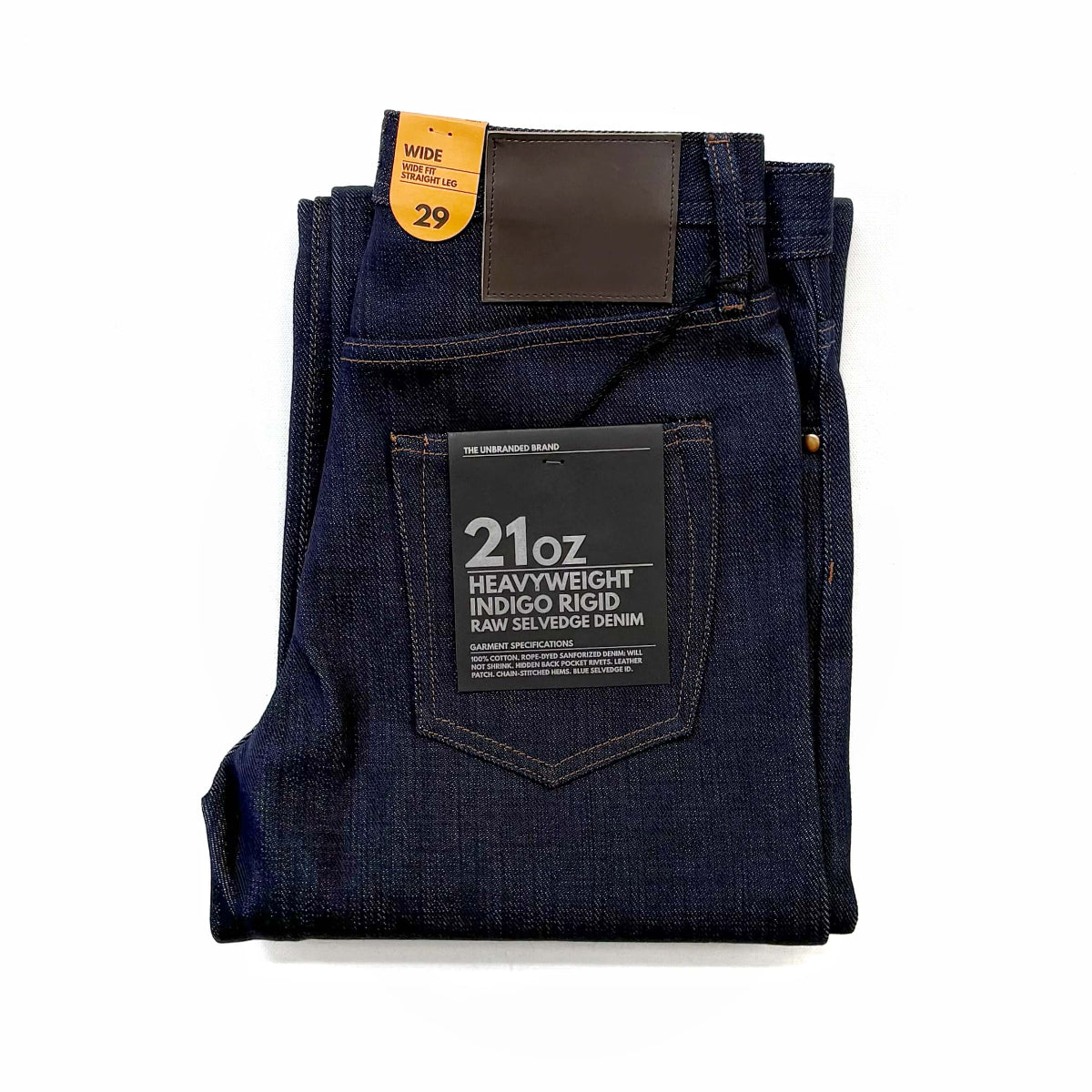 The Unbranded Brand UB721 21oz Indigo Selvedge Denim - Wide Fit Jeans ...