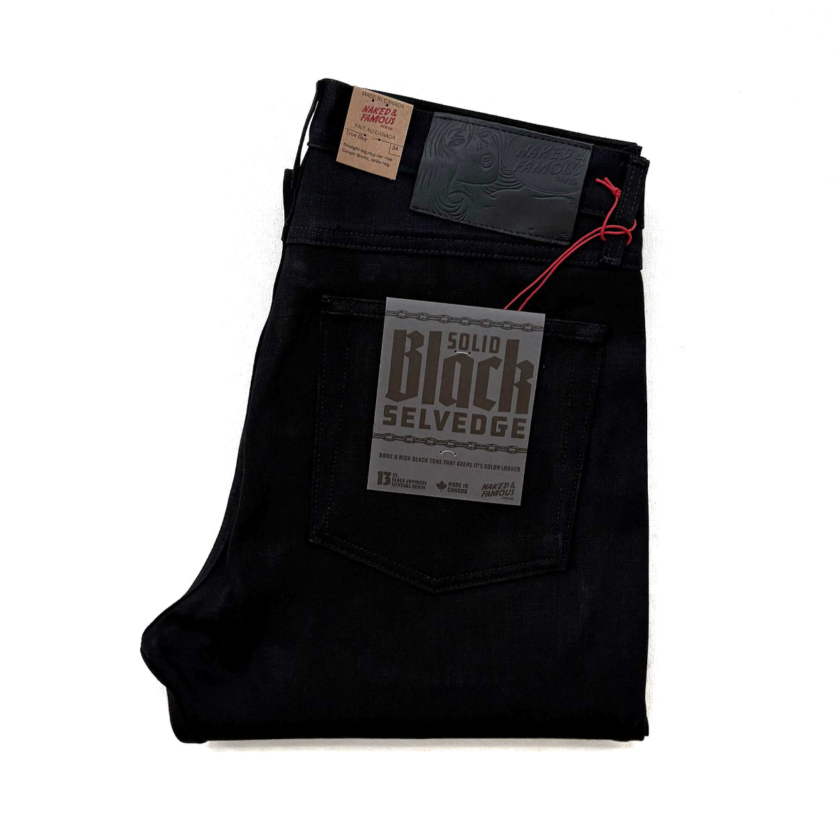 Naked & Famous Denim Solid Black Selvedge - True Guy Jeans – The Thirty ...